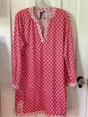 Aqua | Dresses | Aqua Et Sol Pink Geometric Print Dress | Poshmark